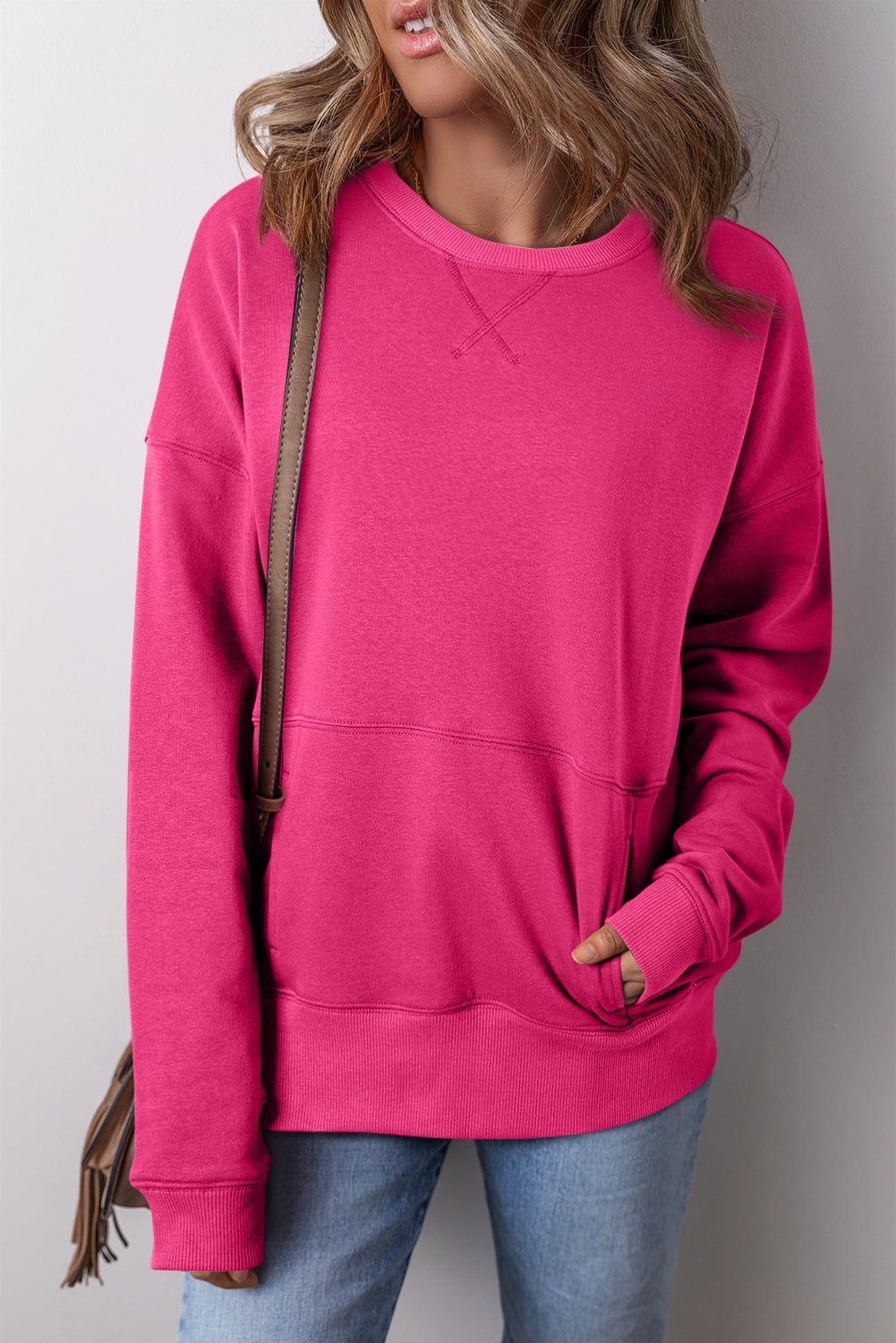 U.Vomade Vibrant Rose Red Oversized Sweats - Cozy & Chic! - Walmart.com