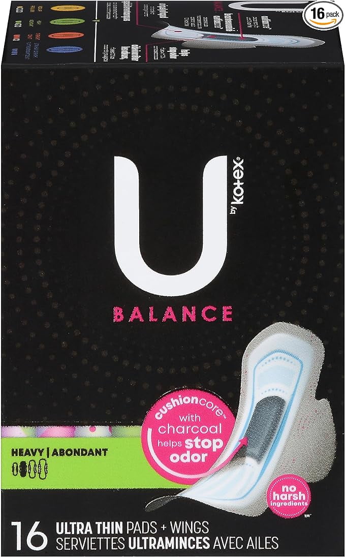 U by Kotex, Balance Heavy Ultra Thin Pads With Wings, 16 Ea.. - Walmart.com