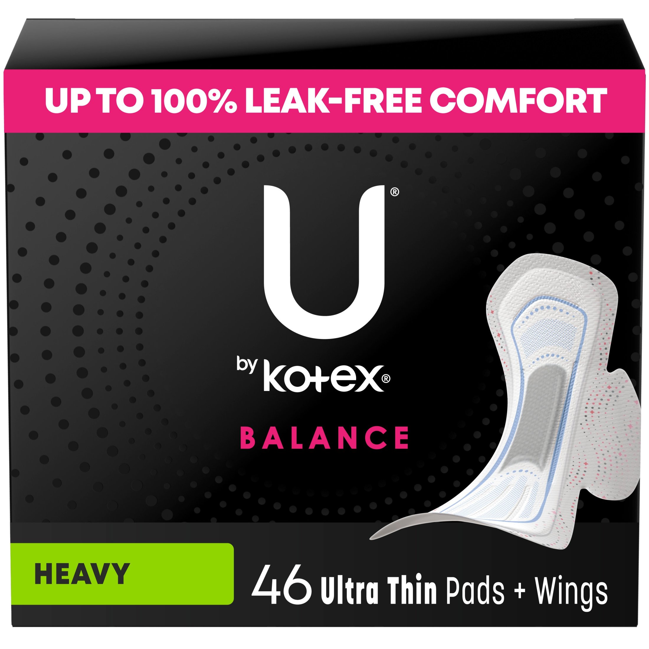 U By Kotex Cleanwear Ultra Thin Pads with Wings, Regular Absorbency ...