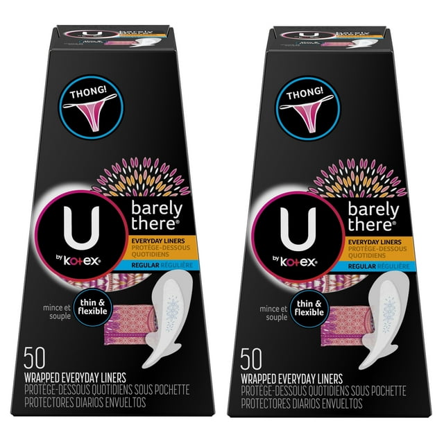 U by Kotex Barely There Light Absorbency Panty Liners for Thong ...