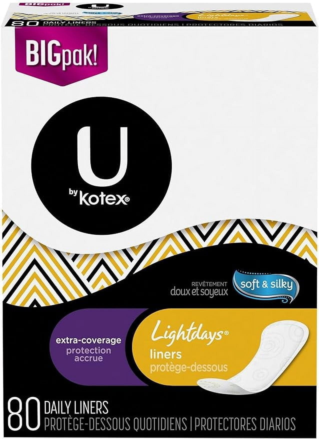 U by Kotex Clean and Secure Panty Liners, Light Absorbency Extra ...