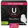 U by Kotex Ultra Thin Heavy Feminine Pads, 40 Count, ComfortFlex Design ...