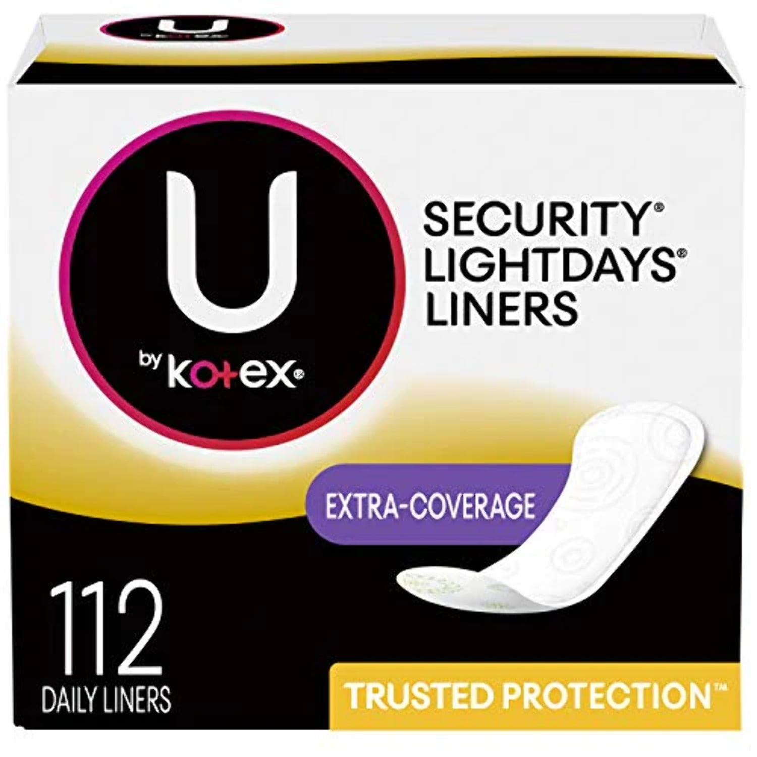 U by Kotex Lightdays Extra Coverage Panty Liners, Unscented, 112 Count ...