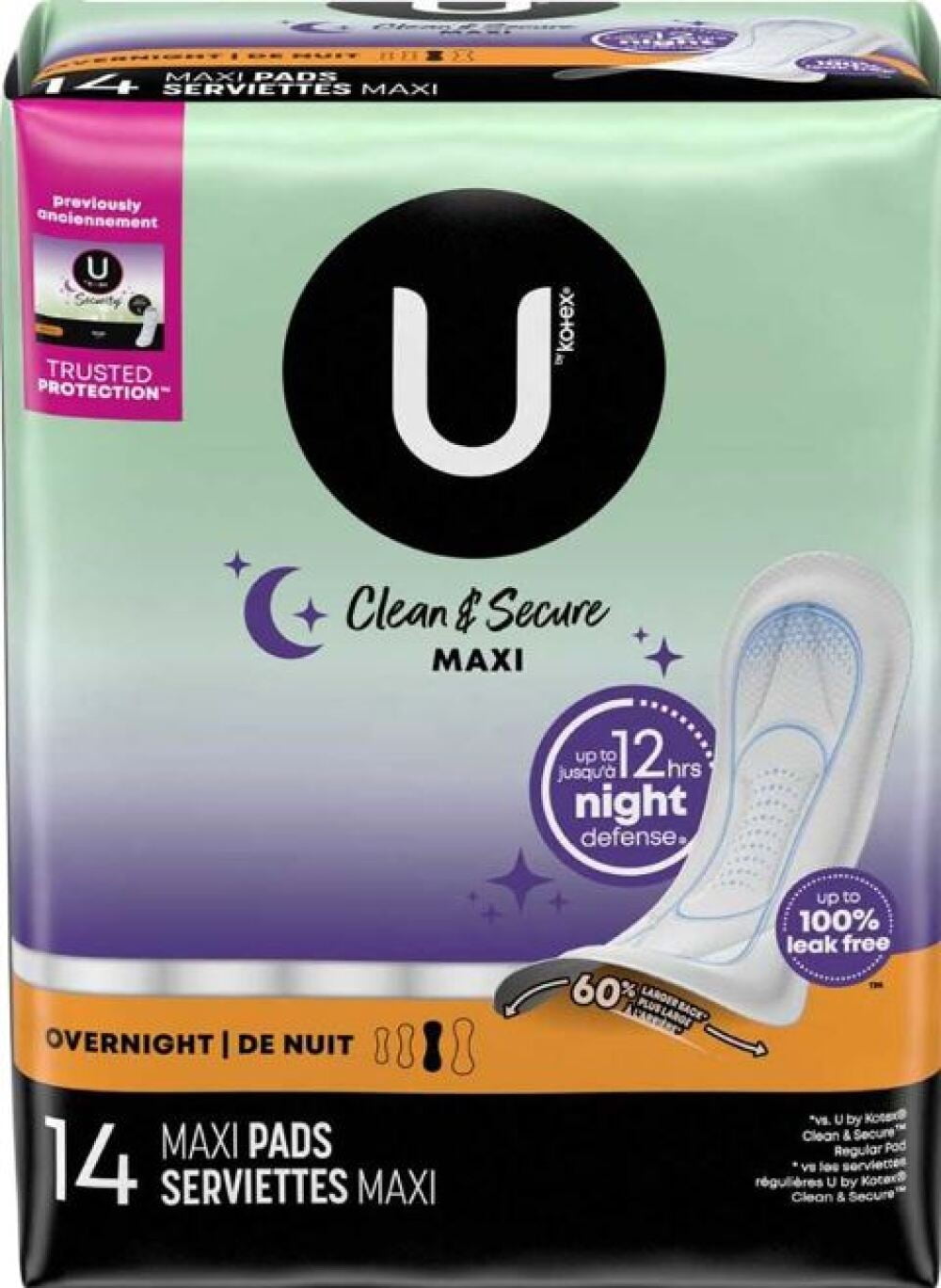 U by Kotex Maxi Pads Overnight Unscented (Pack of 4) - Walmart.com