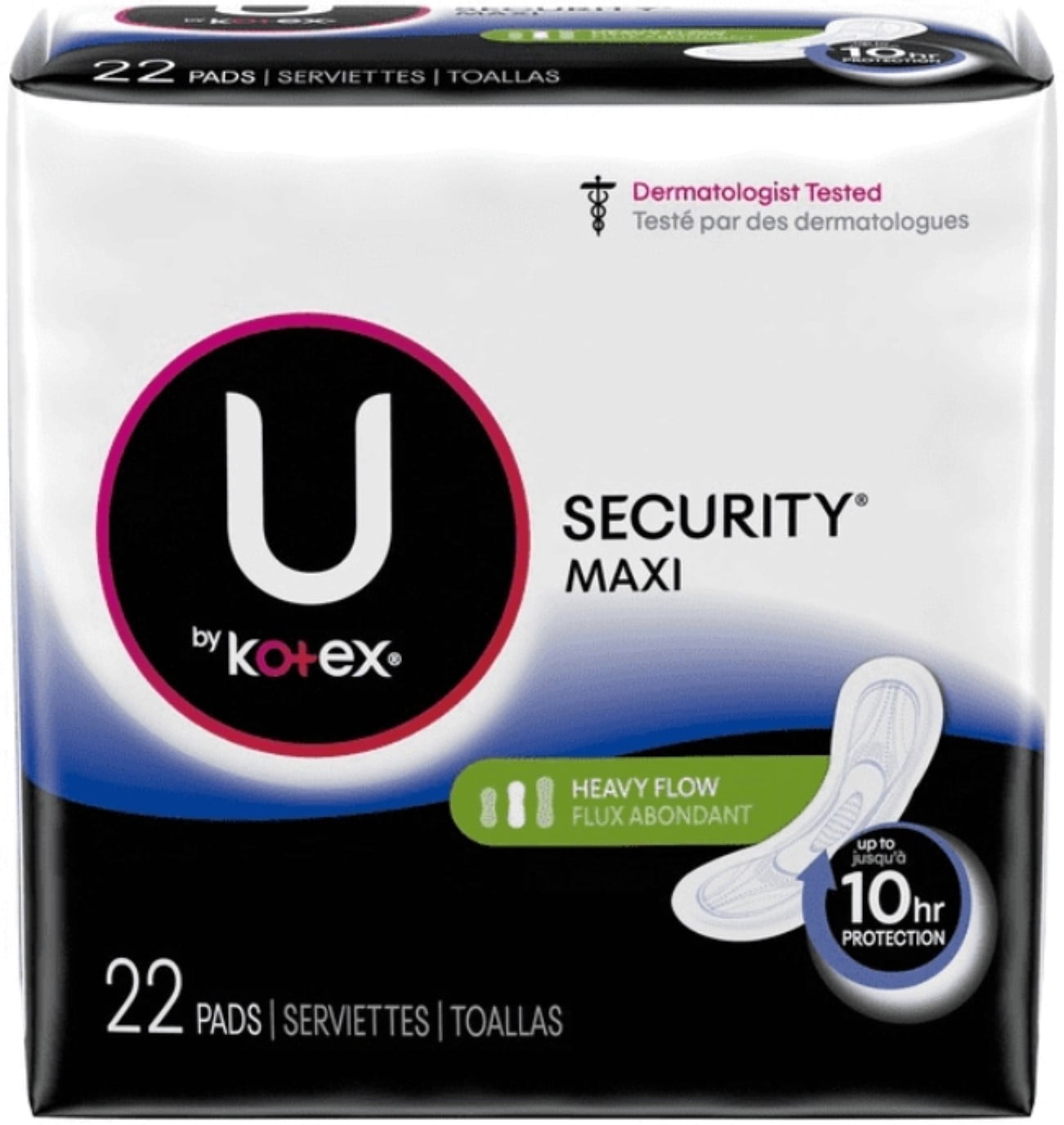 Kotex Maxi Pads, Long Heavy Flow Protection, CleanSorb Cover, Pack of 3 ...