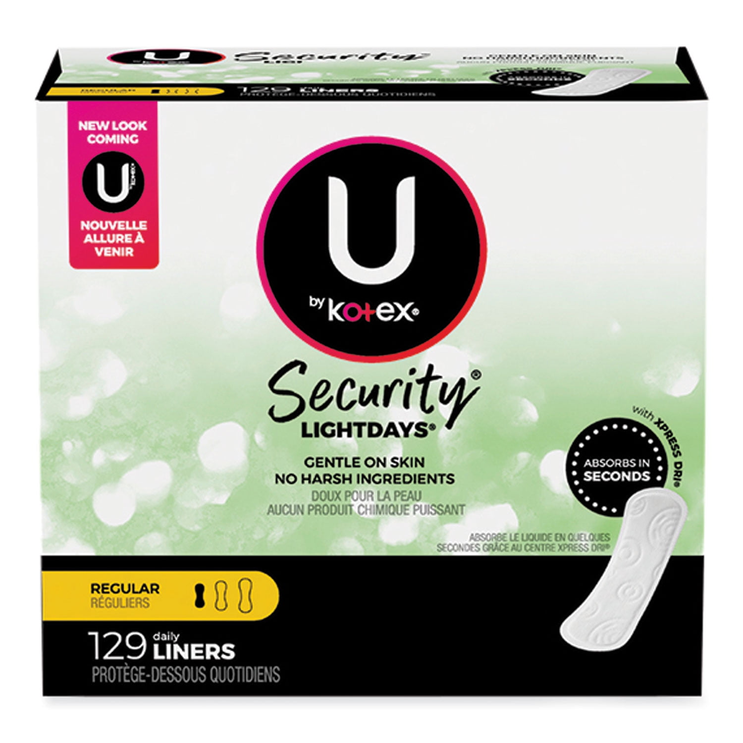 U by Kotex Security Lightdays Liners, Unscented, 129/Pack | Bundle of 5 ...