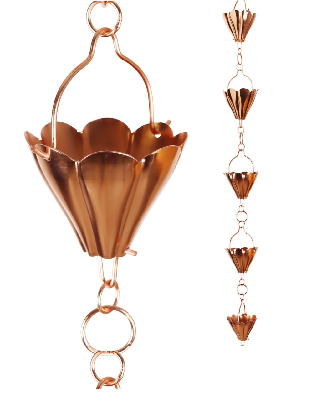 U-nitt 8.5 feet Natsu Rain Chain, Alternative Downspout for Gutter ...