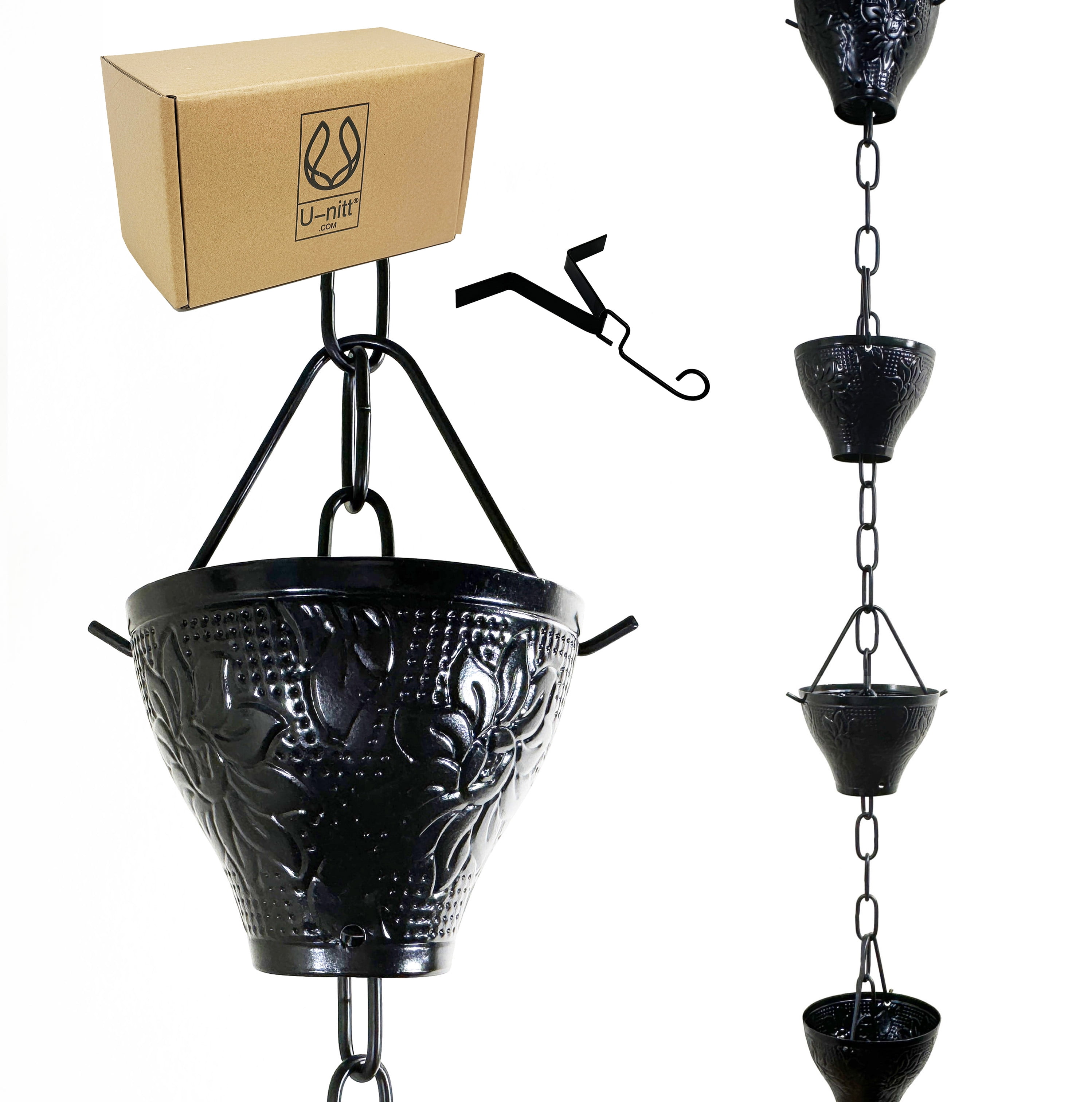 U-nitt Rain Chains, Roof Gutter Downspout Channel, Rainwater Catcher ...