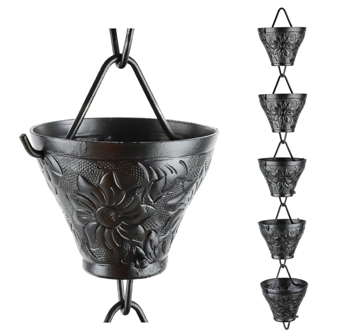 U-nitt Rain Chains, Roof Gutter Downspout Channel, Rainwater Catcher ...