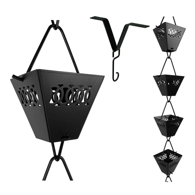 U-nitt Rain Chains, Roof Gutter Downspout Channel, Rainwater Catcher ...