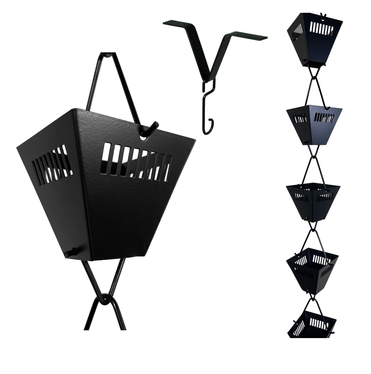 U-nitt Rain Chains, Roof Gutter Downspout Channel, Rainwater Catcher ...