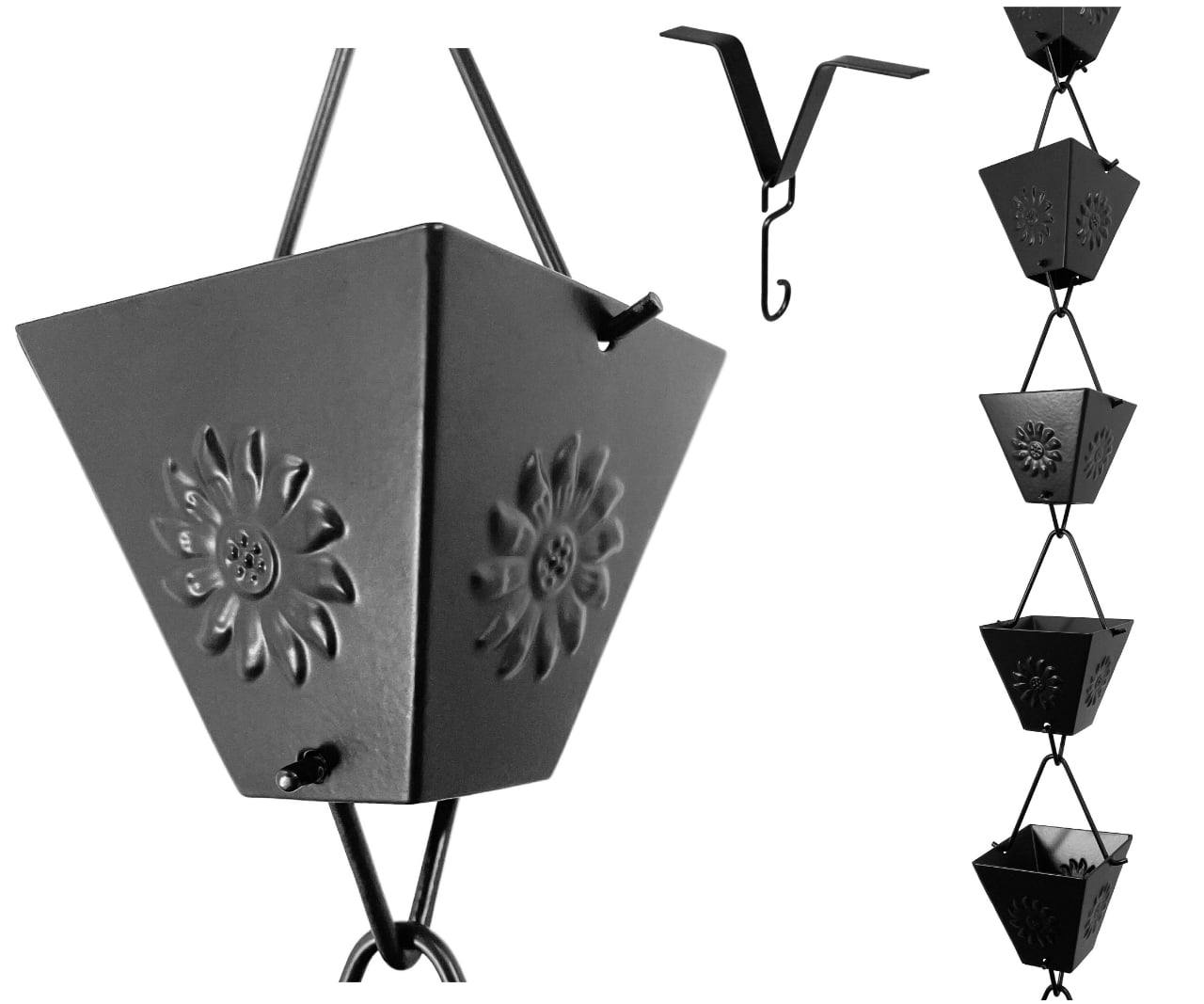 U-nitt Rain Chains, Roof Gutter Downspout Channel, Rainwater Catcher ...