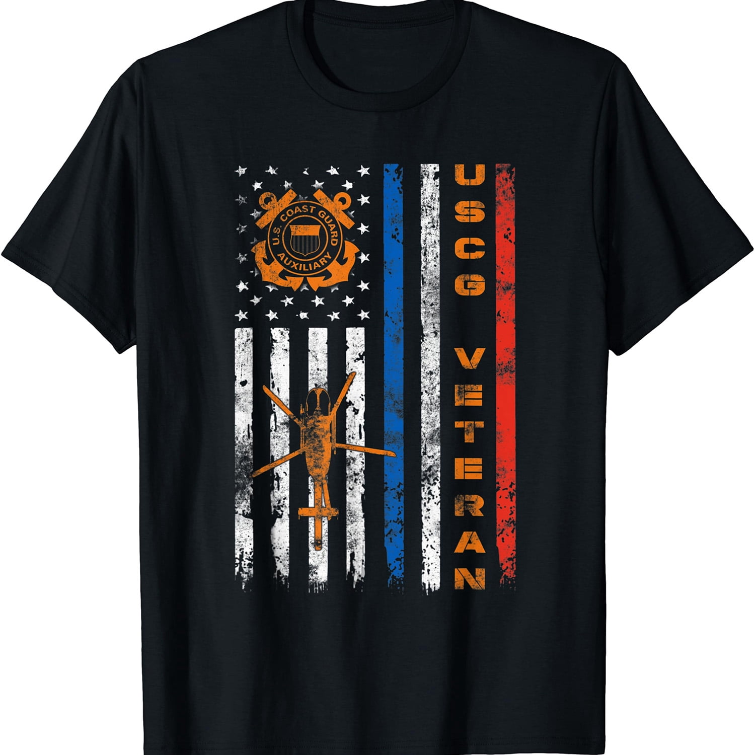 U.s Coast Guard Veteran Uscg Flag Vintage Unisex T-Shirt - Walmart.com