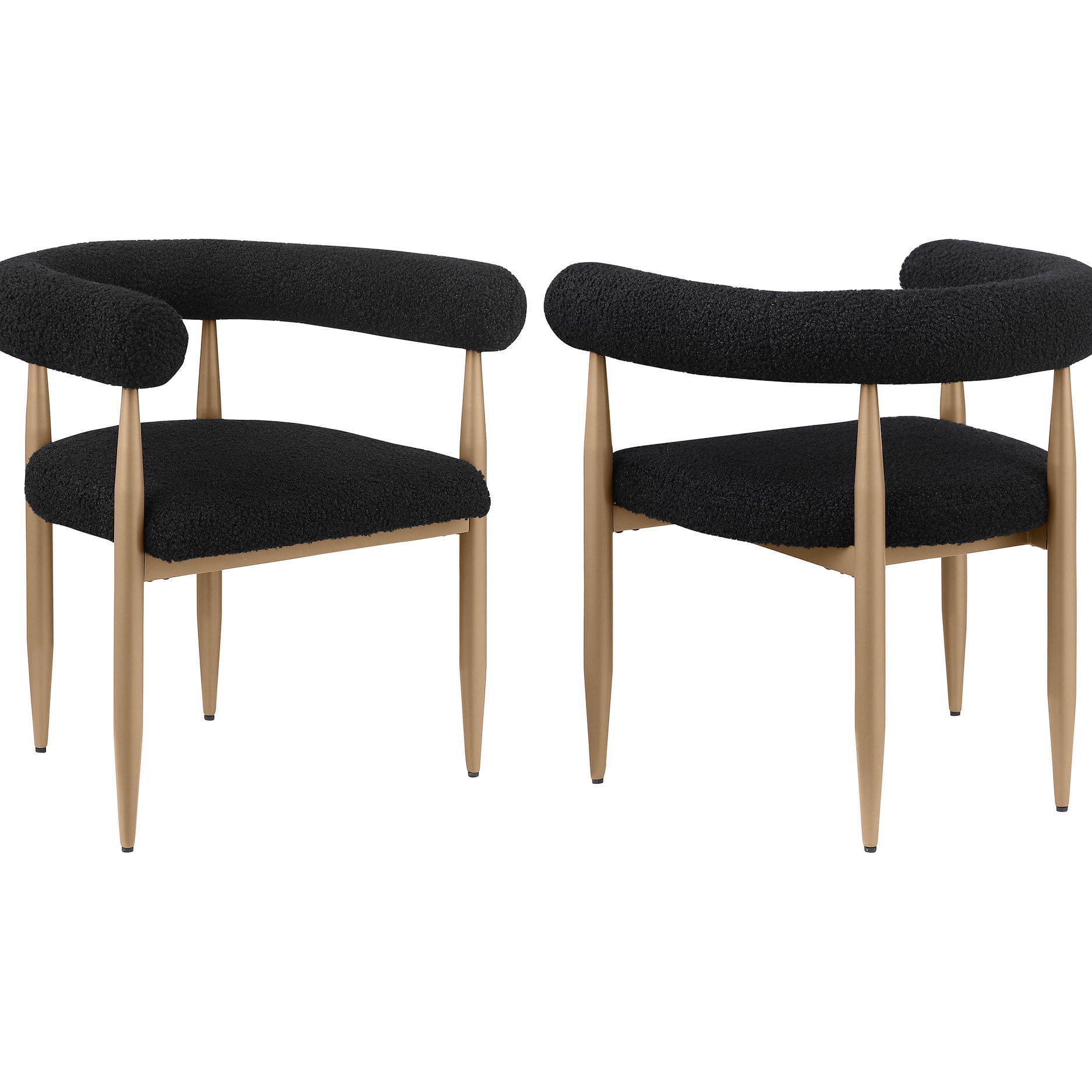 U-shaped Back & Arms / Dining Room Seating Solution / 2-piece Black ...
