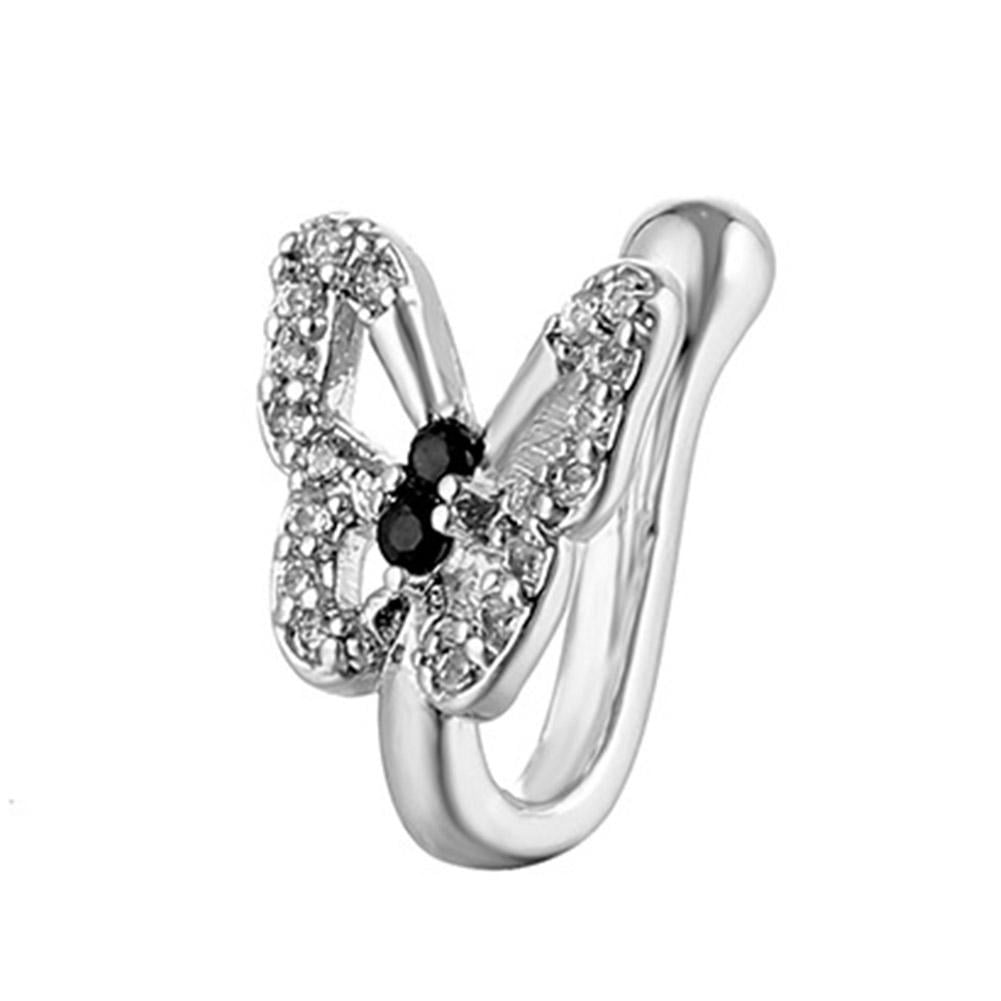 U-shaped Butterfly Nose Clip, Crystal Fake Piercing Nose Butterfly Non Piercing Clip on Nose ...