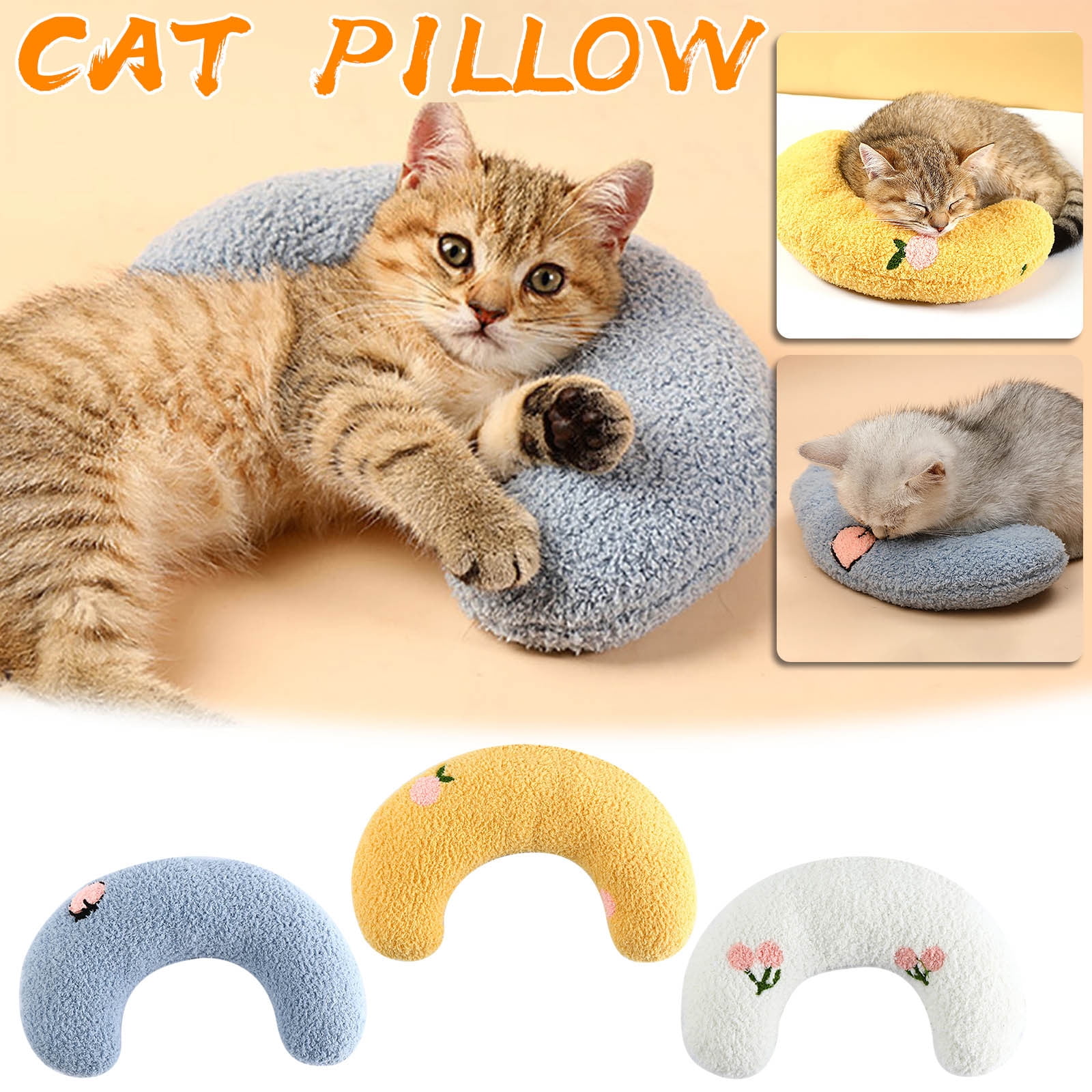 U-shaped Dog Pillows, Cervical Support Cushions, Memory Foam Padding, Breathable Fabric, For ...