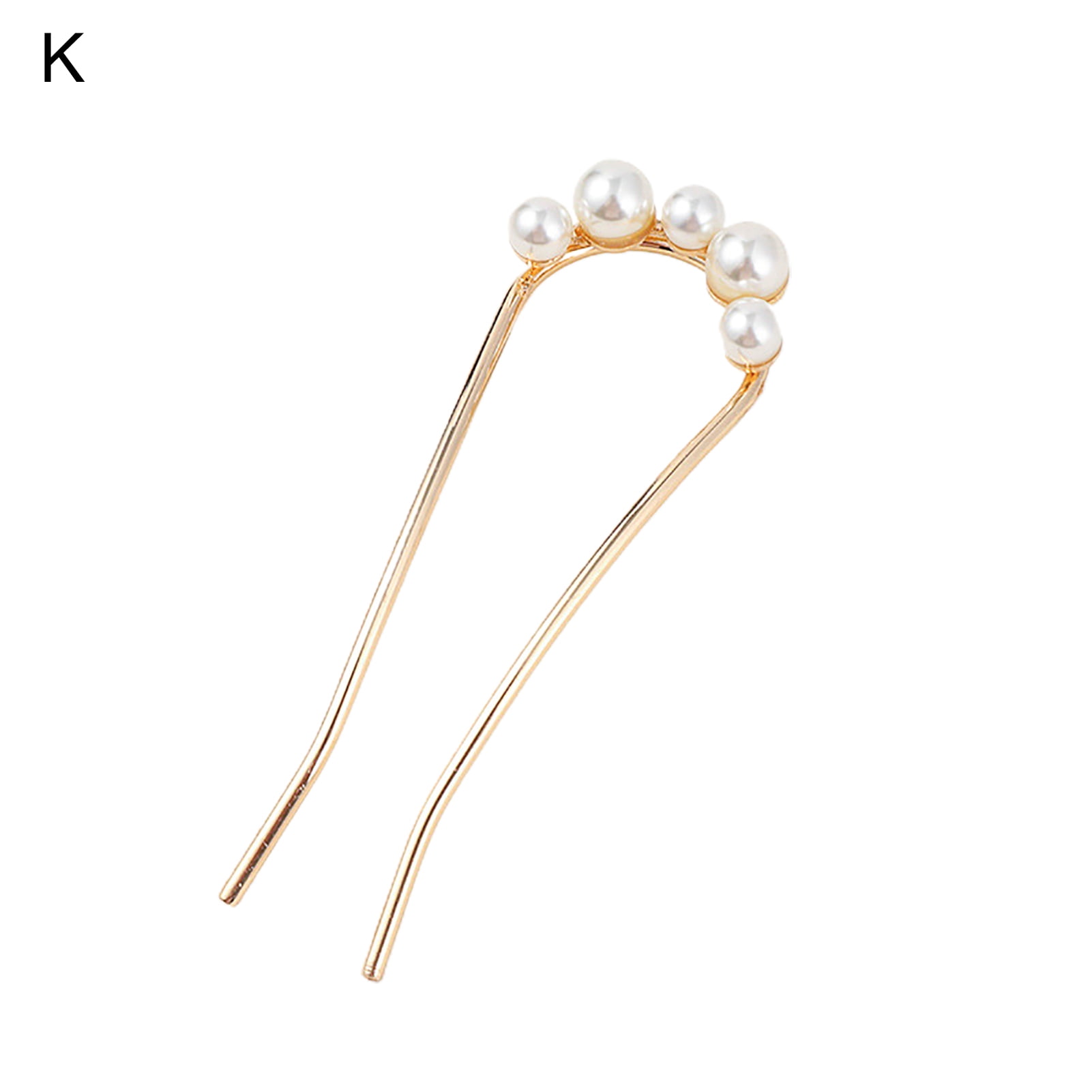 U-shaped Faux Pearls Tassel Hair Fork Gift Women Elegant Leaf ...