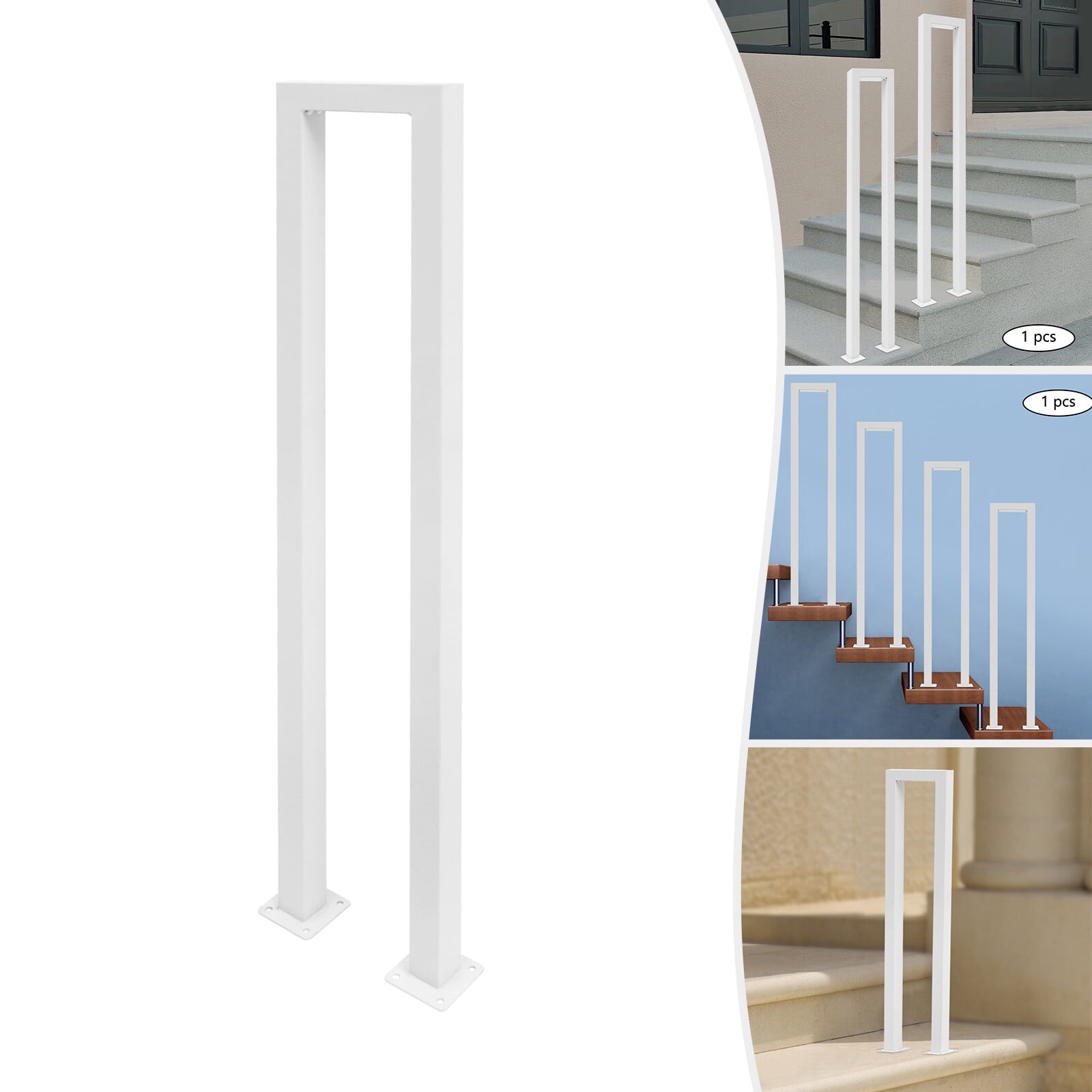 U-shaped Floor Standing Handrail Galvanized Iron 30kg Load Capacity for ...