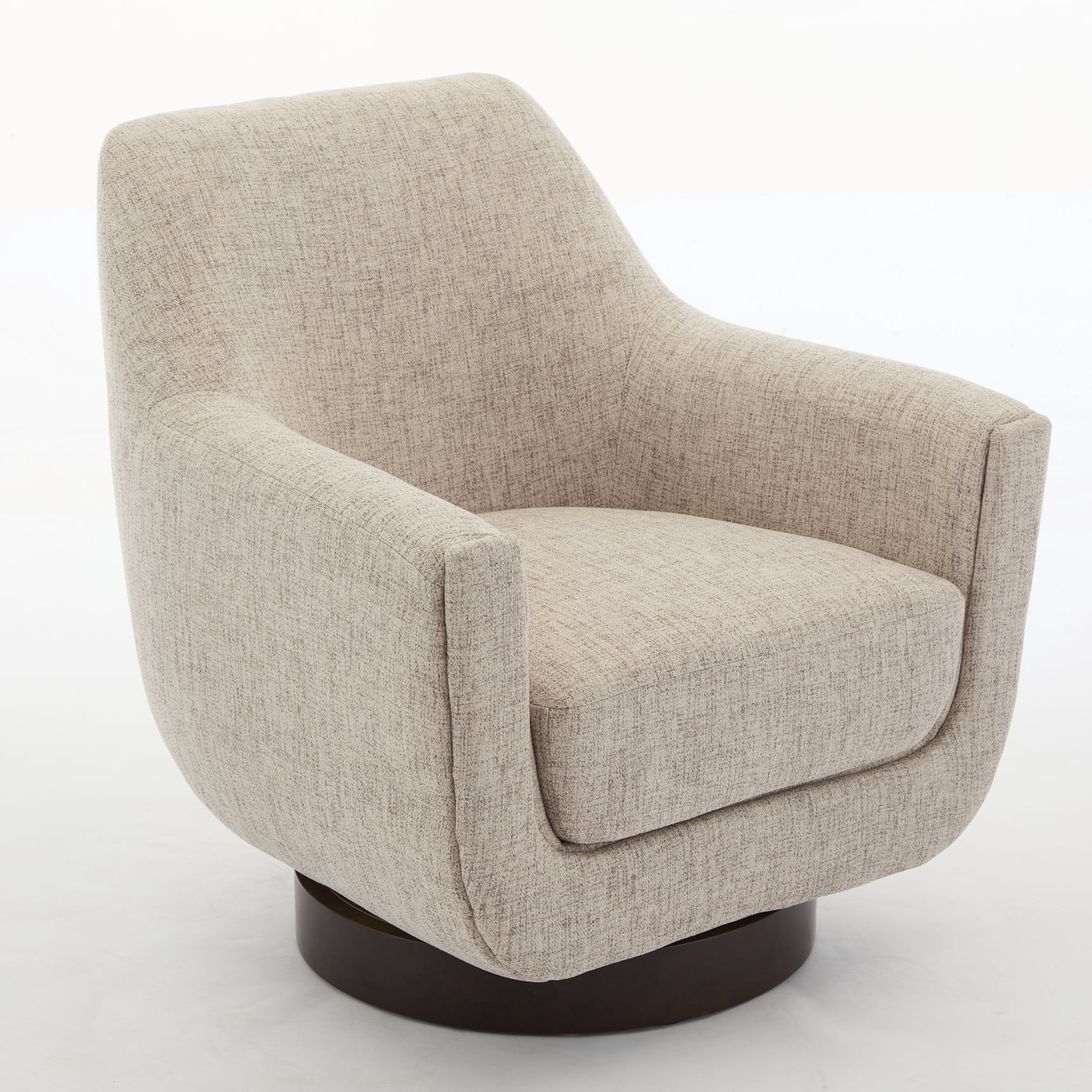 U-shaped Fully Assembled Swivel Chair Linen Accent Chair Armchair Round ...