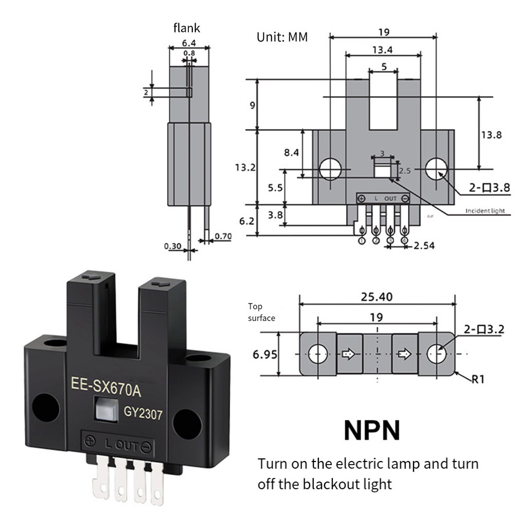U-shaped Induction Switch Photoelectric Sensor 5-24V Micro Slot Type ...