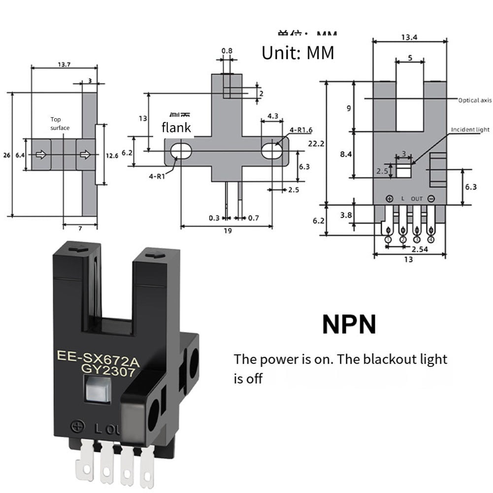 U-shaped Induction Switch Photoelectric Sensor 5-24V Slot Type Switch ...