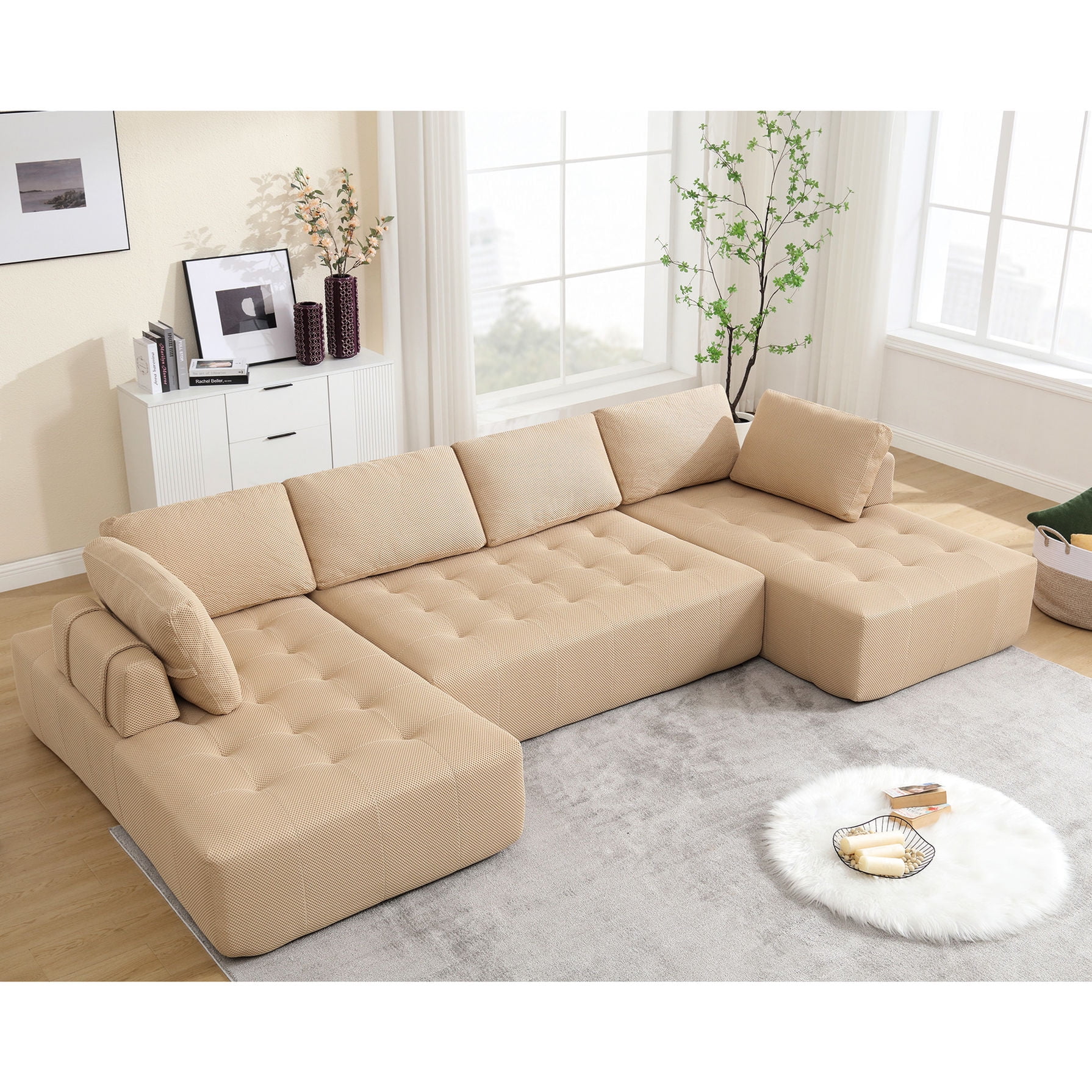 U-shaped Modular Combination Sofa with Soft Seats - Enjoy Relaxing Time ...