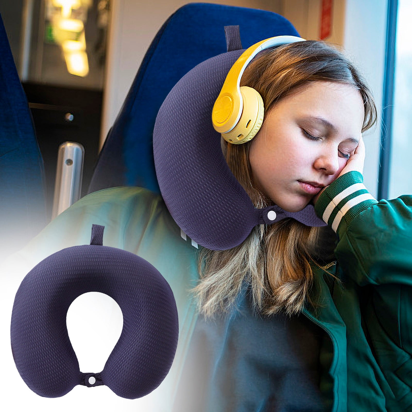 U-shaped Pillow Memory Foam Summer Ice Silk Cervical Pillow Ice Silk ...