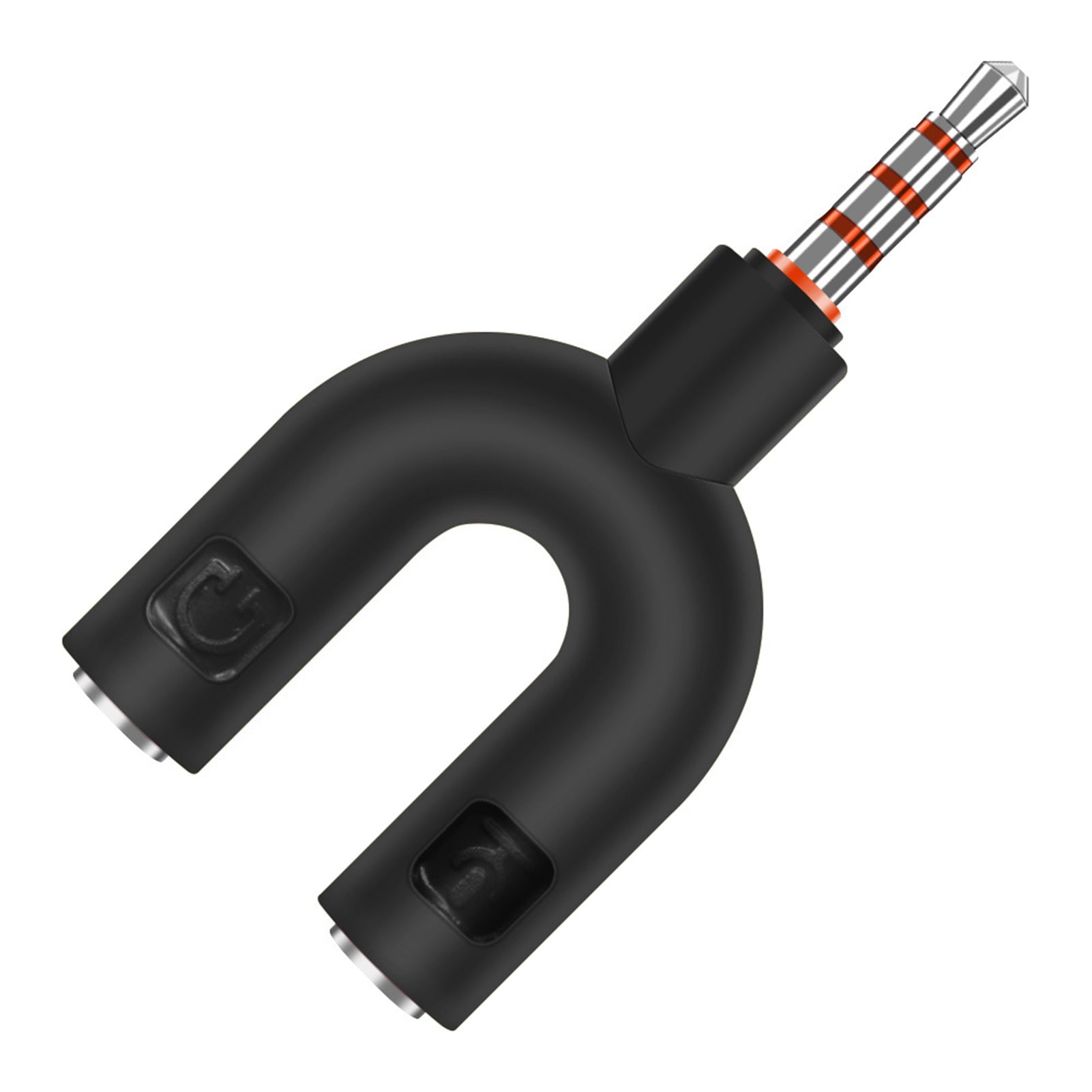 U shaped Portable 3 5mm Stereo Audio Headphone Mic Splitter Adapter for ...