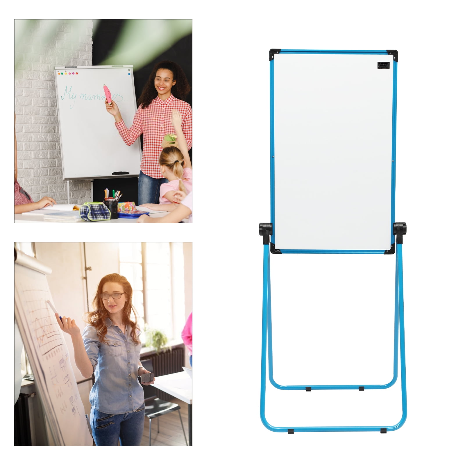 U-shaped Stand White Board Double Sided Magnetic Dry Erase Board Height ...