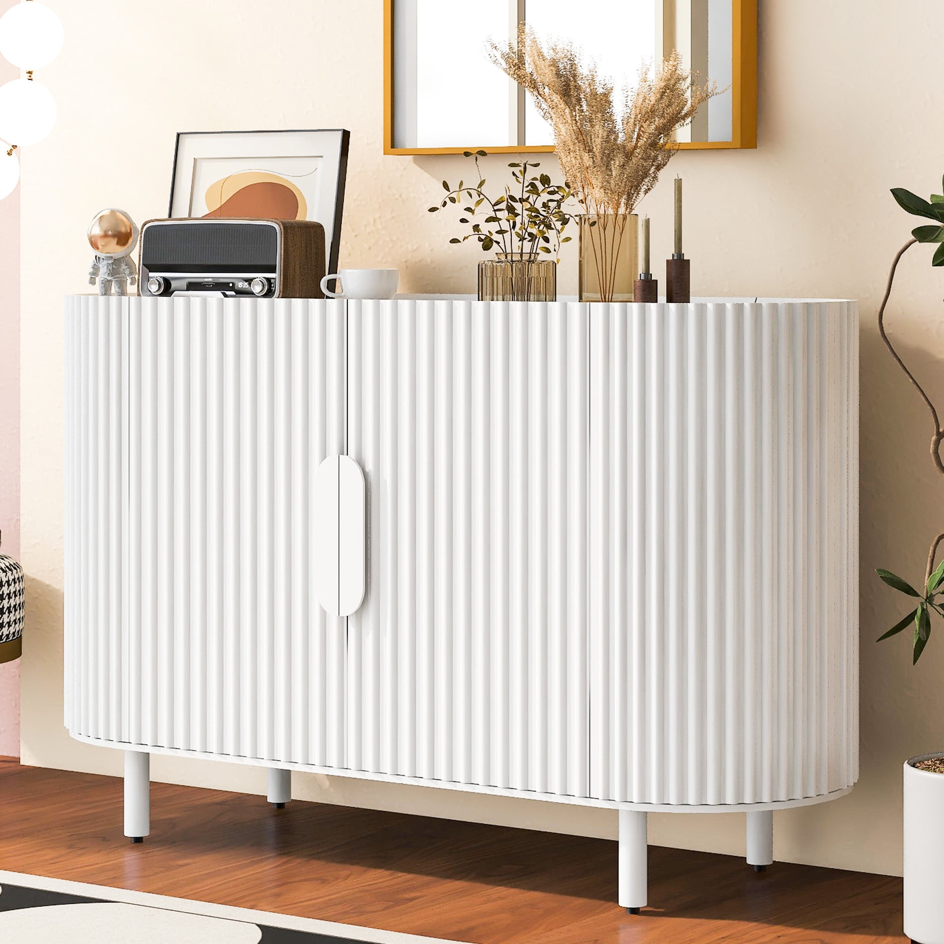 U-style Curved Luxury Console Side Table For Hallway, & Pine, 220lbs ...