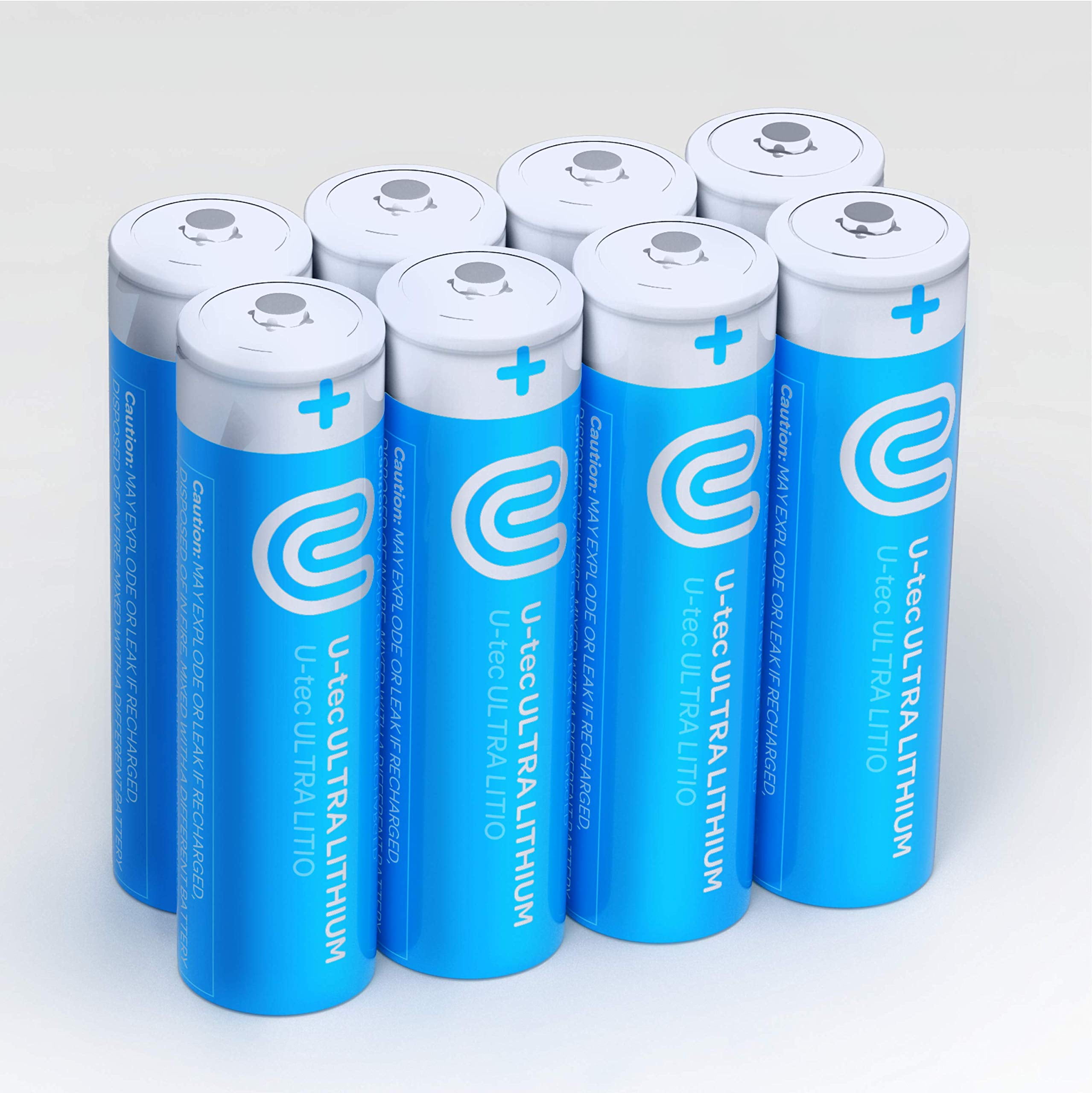 U-tec AA Ultra Lithium Battery (Pack of 8), 3000mAh 1.5V, Longest ...