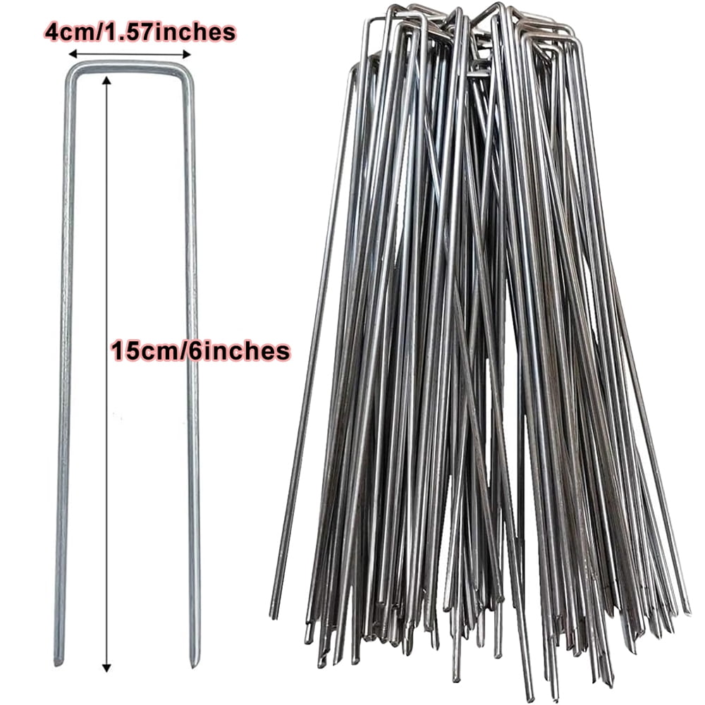 U-type Garden Staples Heavy-duty Fence Stake Sod Pins Galvanized ...
