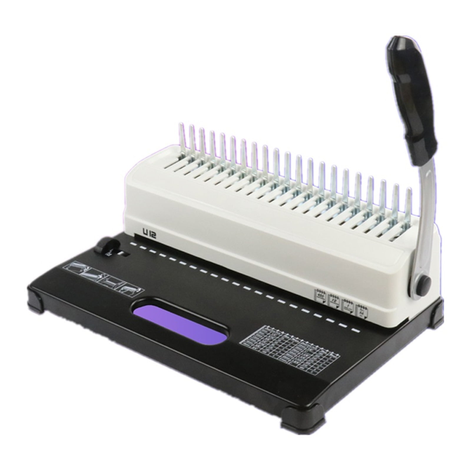 U12 Comb Binding Machine Manual Rubber Ring Clip 21 Hole Binding ...