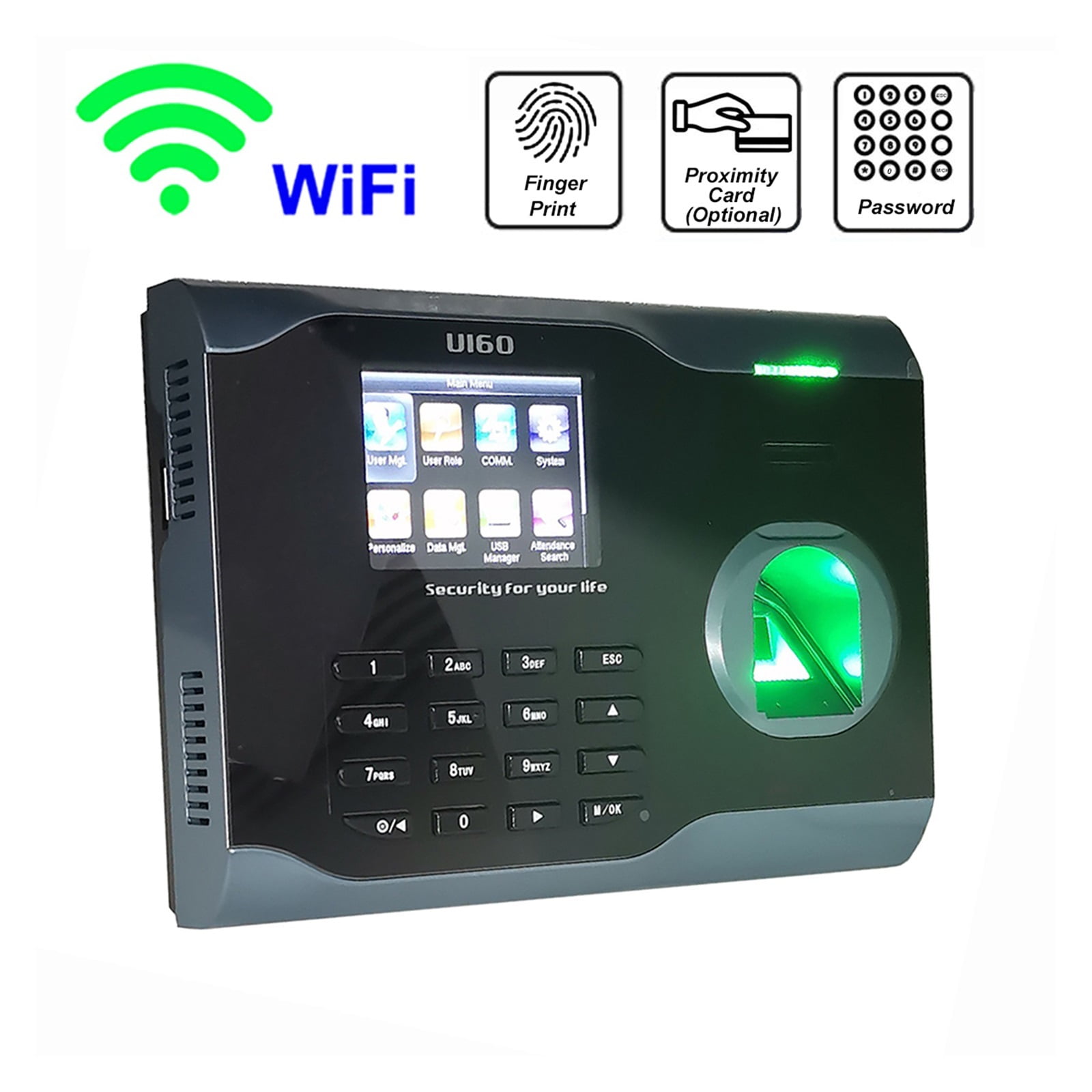 U160 Biometric Finger Attendance System Fingerprint Time Clock Employee ...