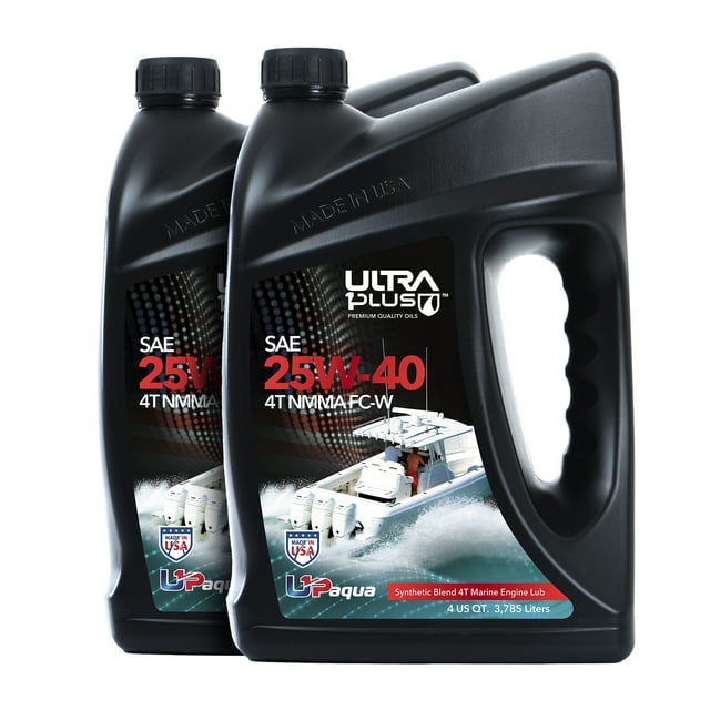 Free Shipping! U1P-Aqua SAE 25W-40 Synthetic Blend 4T Marine Engine Oil FC-W (2 Gallon - 8 QTS ...