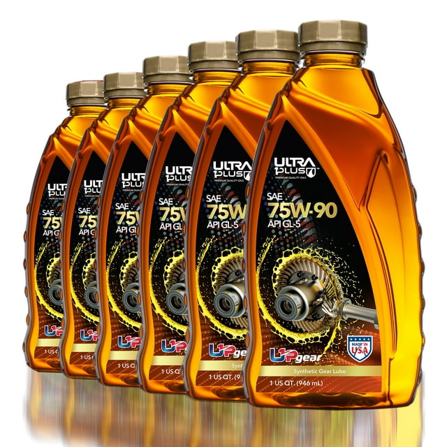 Ultra1Plus Synthetic Gear Oil SAE 75W-90 API GL-5, MT-01, High-Temp Thermal Stability (6 QTS ...
