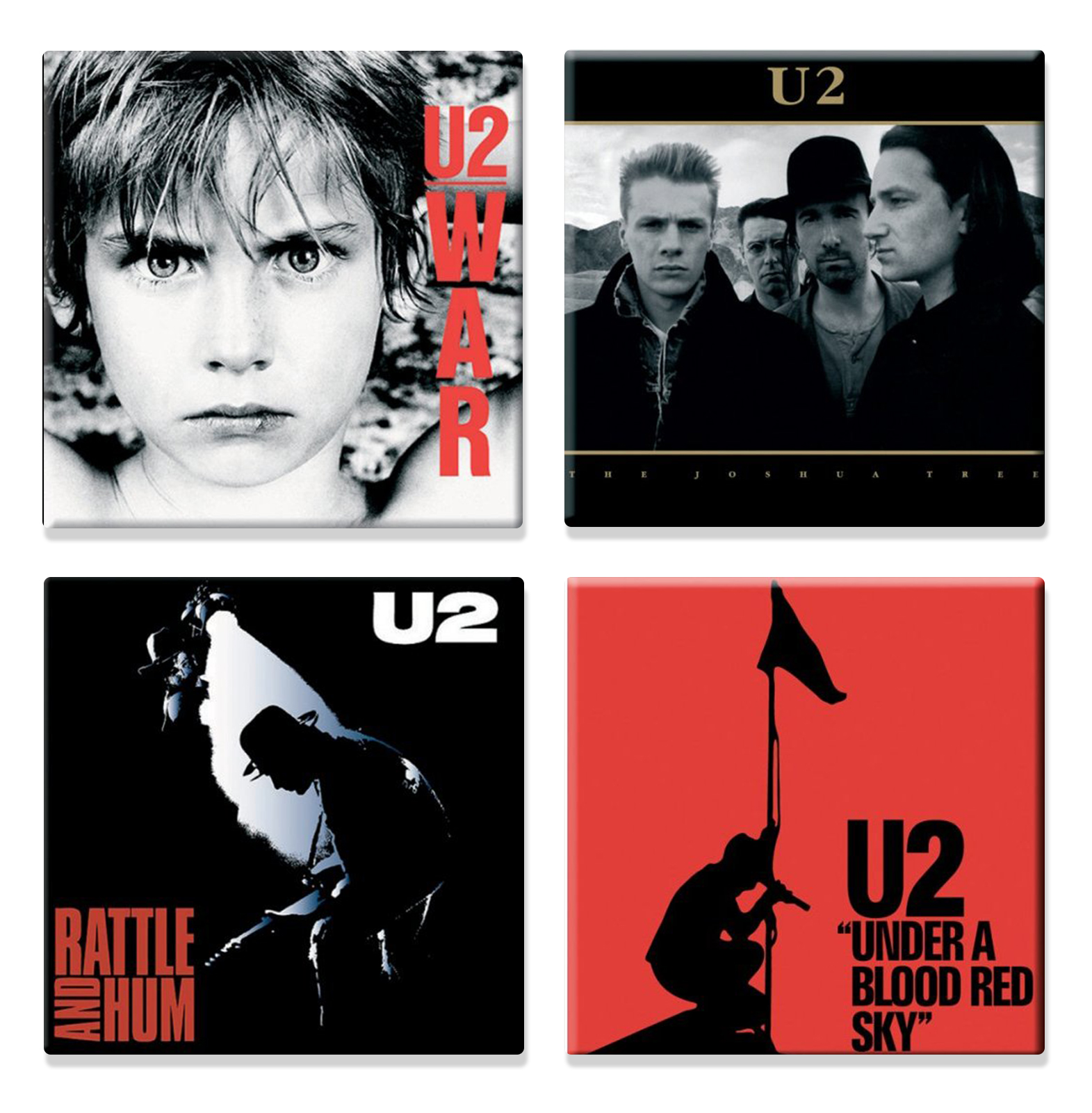 U2 Albums joshua tree various designs new official 4 x fridge magnet Gift set - Walmart.com