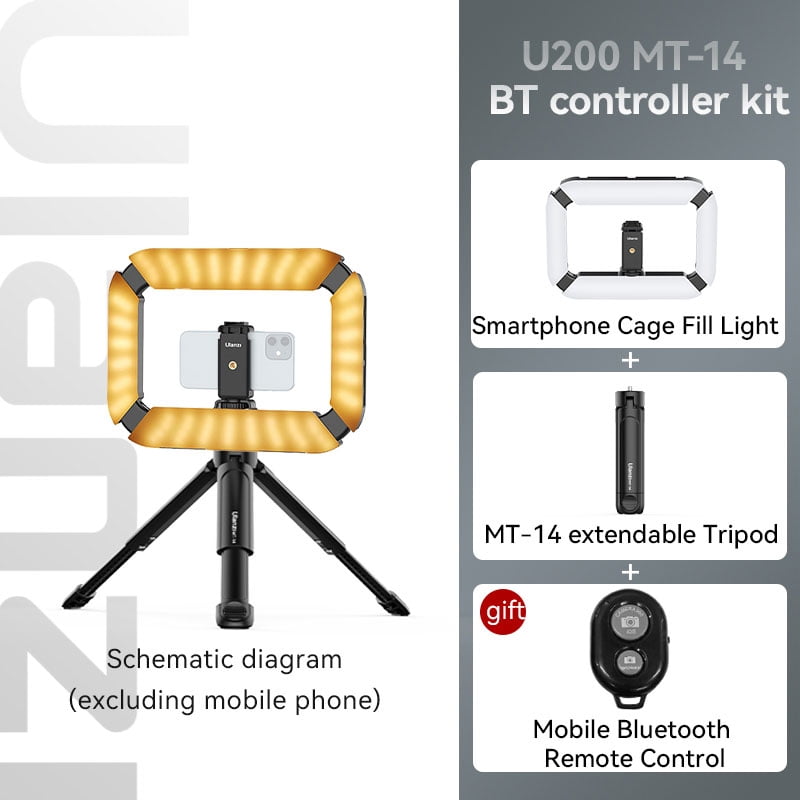 U200 U-200 Smartphone Video Rig LED Video Light 2 in 1 Ring Light Cold ...