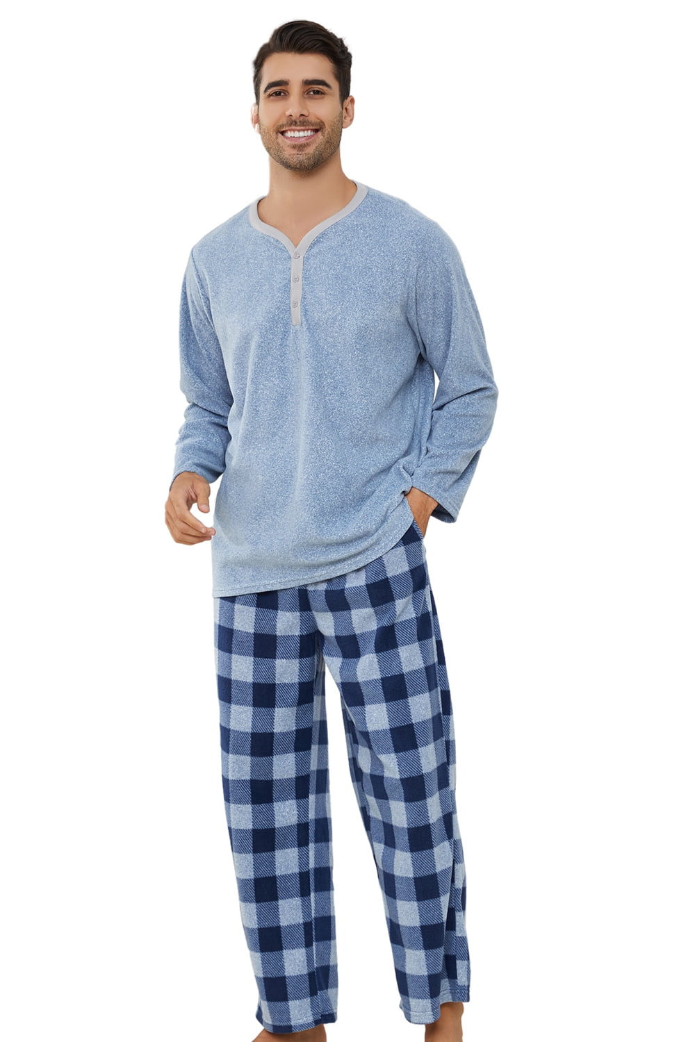 U2SKIIN Couple Pajama Sets, Plaid Matching Pajama Set for Men and Women ...