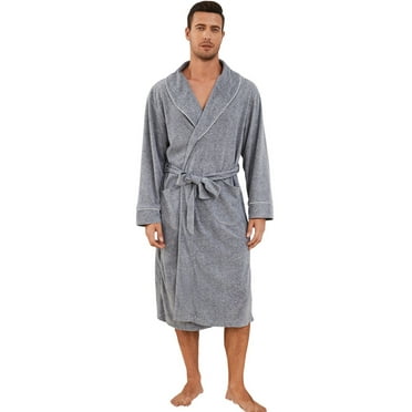 U2SKIIN Mens Cotton Blend Robes, Lightweight Soft Spa Knit Bathrobe for ...