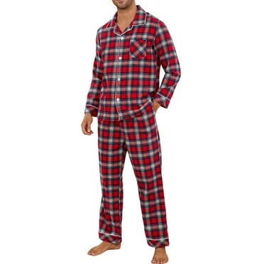 Vulcanodon Mens Button Down Pajama Sets, Ultra Soft Lightweight Sleepwear Long Sleeve Pjs Sets ...