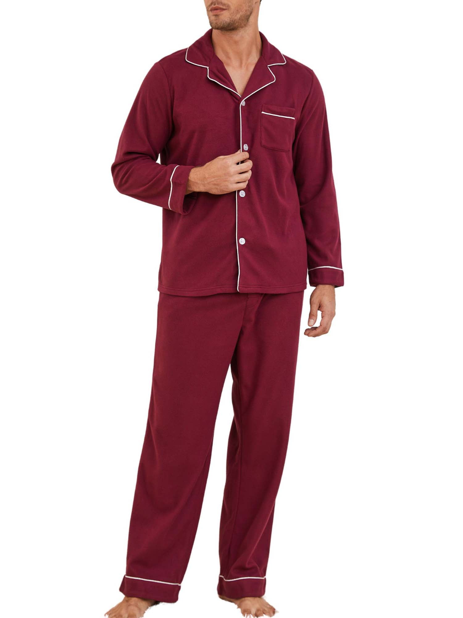 U2SKIIN Mens Button Down Pajamas Set, Soft Classic Lapel Sleepwear Long ...