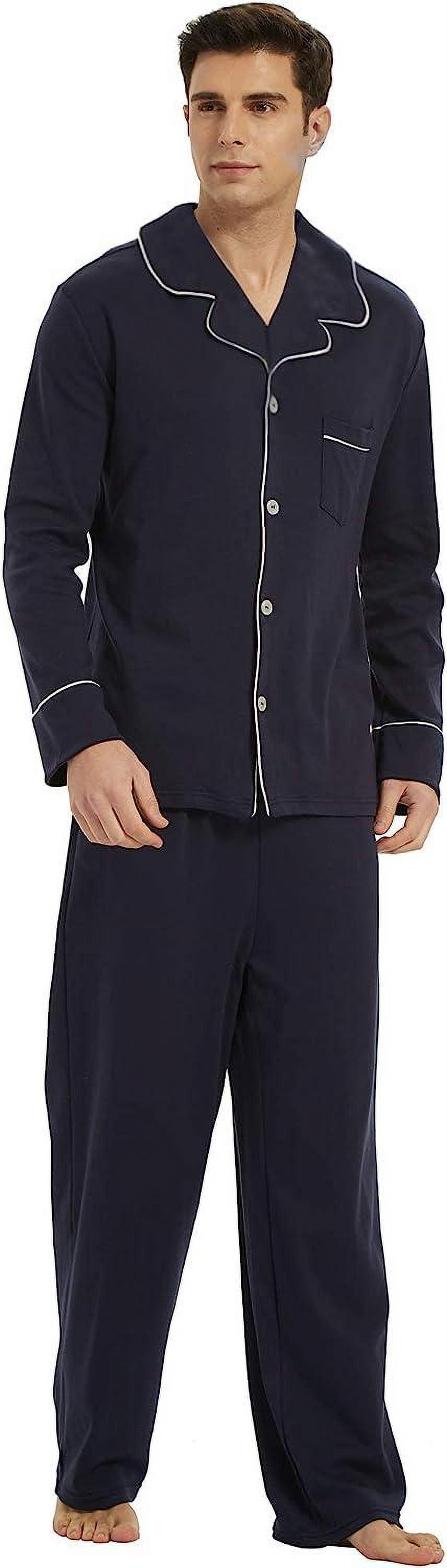 Vulcanodon Mens Cotton Pajama Short Set, Button Down Pajama Set for Men Plaid Men's Sleepwear ...