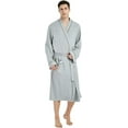 U2SKIIN Mens Cotton Blend Robes, Lightweight Soft Spa Knit Bathrobe for Men,(Grey,L/XL ...