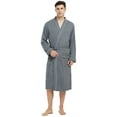 U2SKIIN Mens Cotton Robe, Lightweight with Pockets, SPA Kimono Bathrobe ...