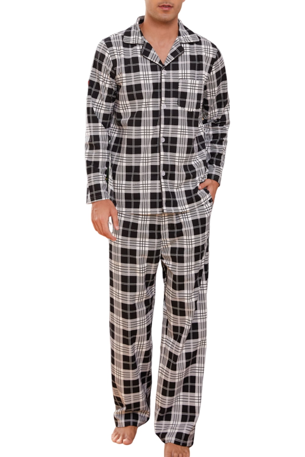 U2SKIIN Mens Plaid Pajama Set, Soft Print Pajamas for Men, Lightweight ...