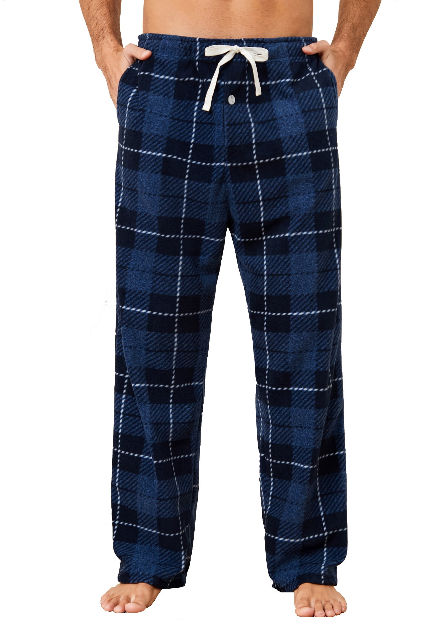 U2SKIIN Mens Warm Fuzzy Sleep Fleece Pajama Pants, Classic Plaid Lounge PJ Bottoms with Pockets ...