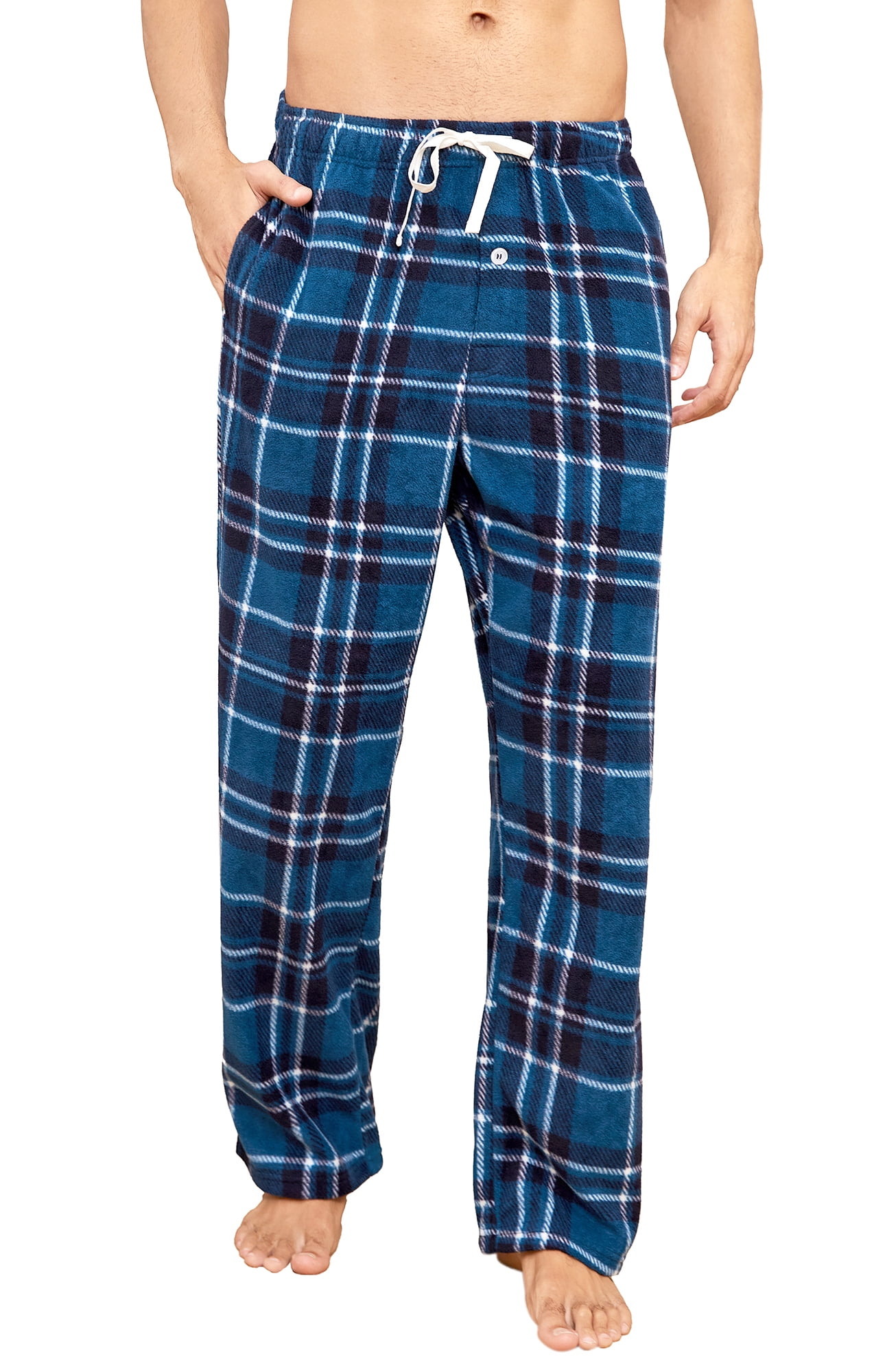 U2SKIIN Fuzzy Sleep Men's XL Fleece Pajama Pants with Pockets, Comfortable Plaid Lounge PJ ...
