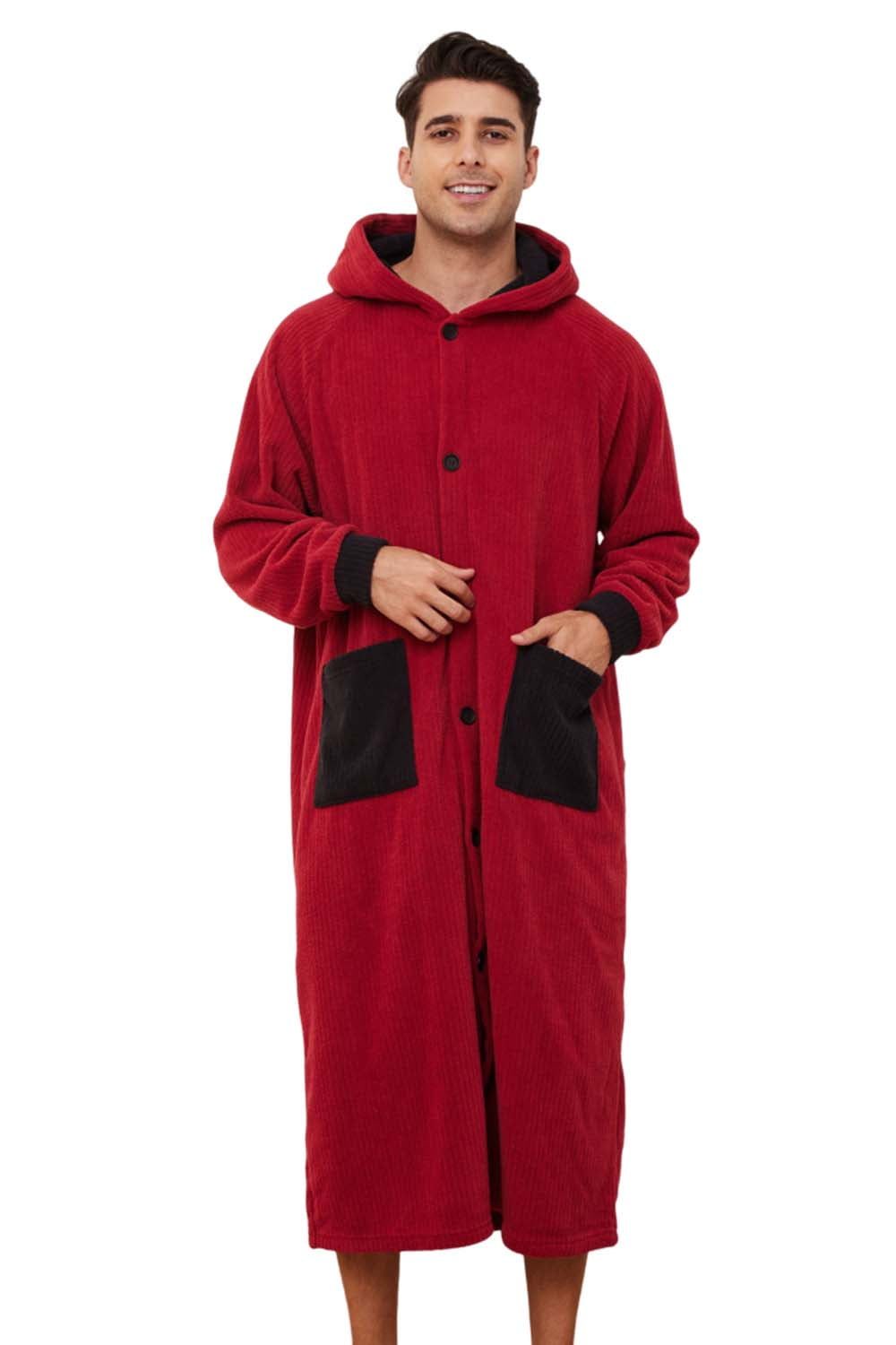 U2SKIIN Mens Hooded Robe, Plush Fleece Bathrobes for Men Long Cozy Warm ...