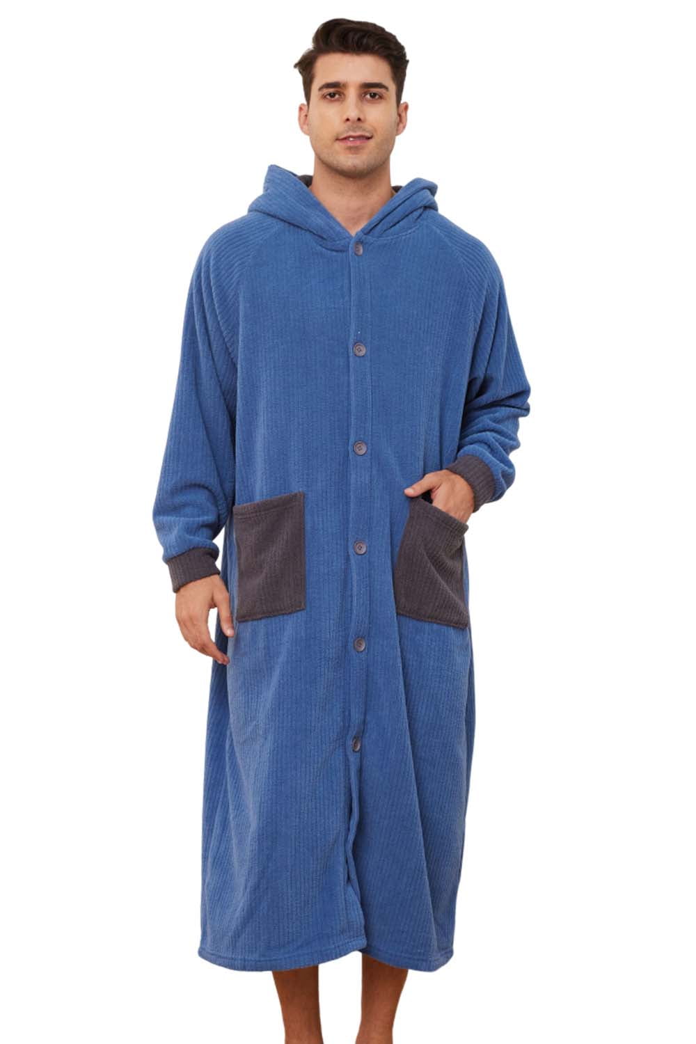 U2SKIIN Mens Hooded Robe, Plush Fleece Bathrobes for Men Long Cozy Warm ...